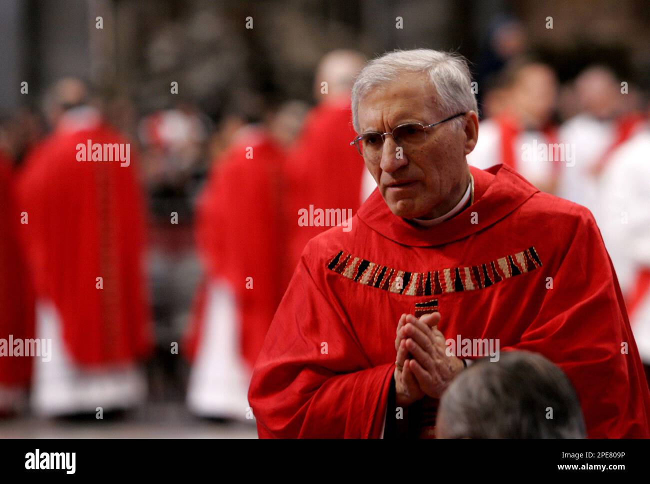 Spanish Cardinal Antonio Maria Rouco Varela prays during a Mass in St ...