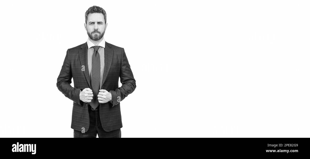 Senior manager wear business suit in formal fashion style isolated on ...