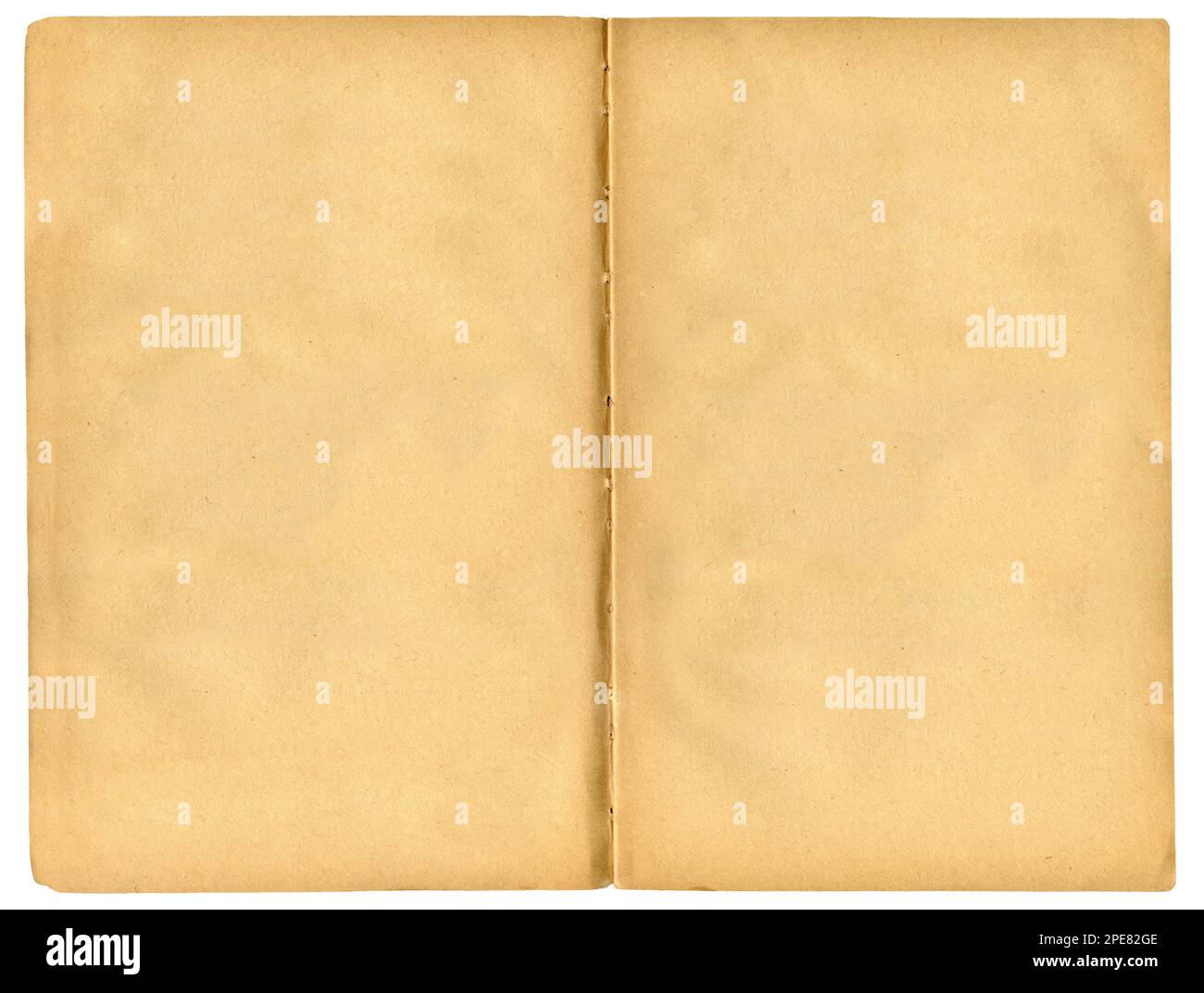 Turn of yellowed pages, old vintage open book isolated on white ...