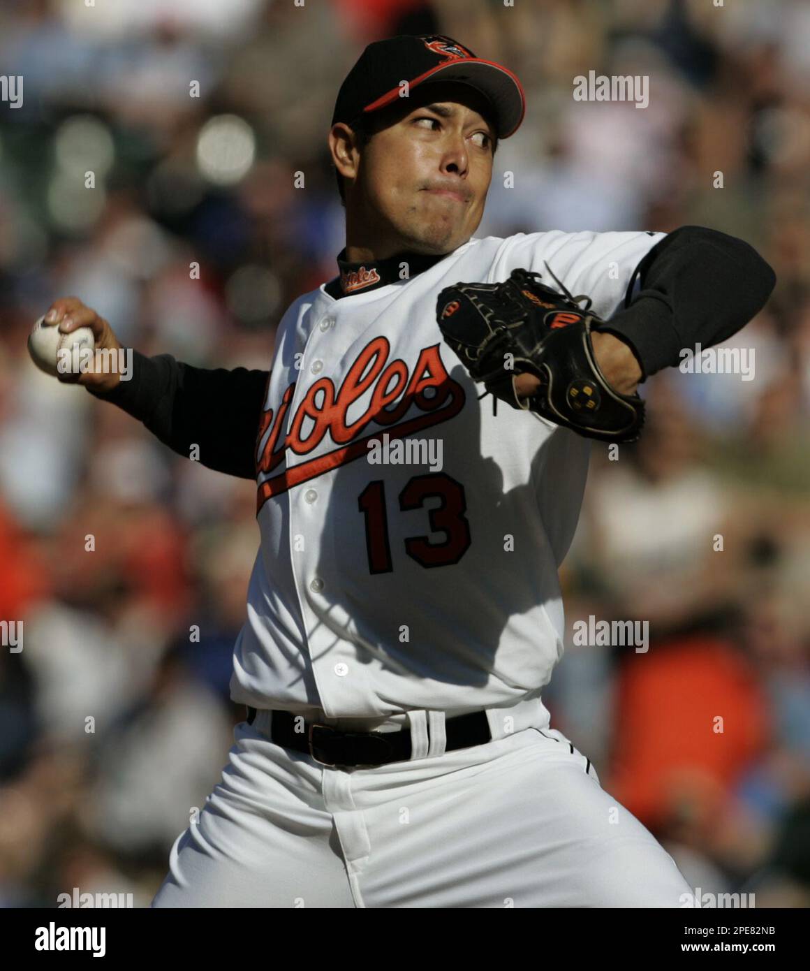 Baltimore Orioles pitcher Rodrigo Lopez throws a pitch during the first ...