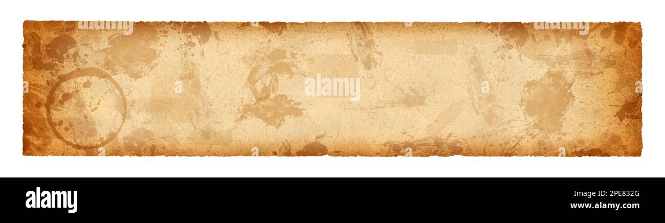 Long wide panoramic background texture, sheet of grunge paper. Old ...