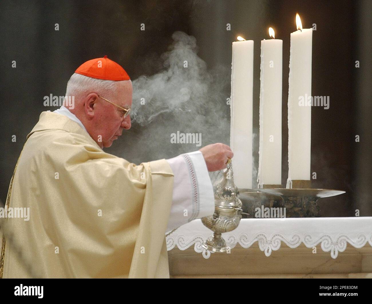 Cardinal Jorge Arturo Medina Estevez, of Chile, celebrates a ...
