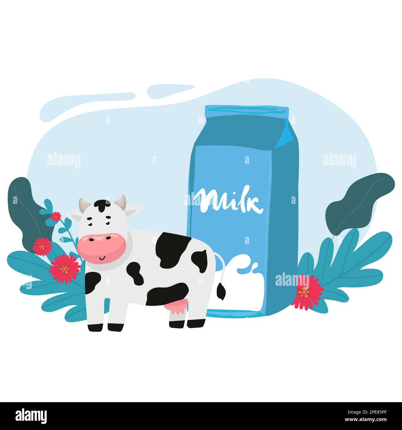 set cute milk product. milk ad template for product display. Milk pack ...