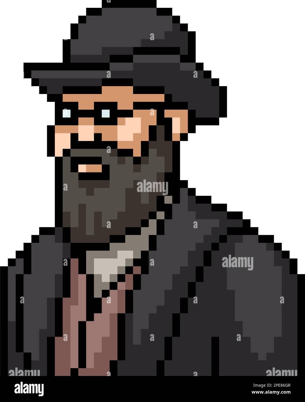 pixel art of mysterious suit man Stock Vector Image & Art - Alamy