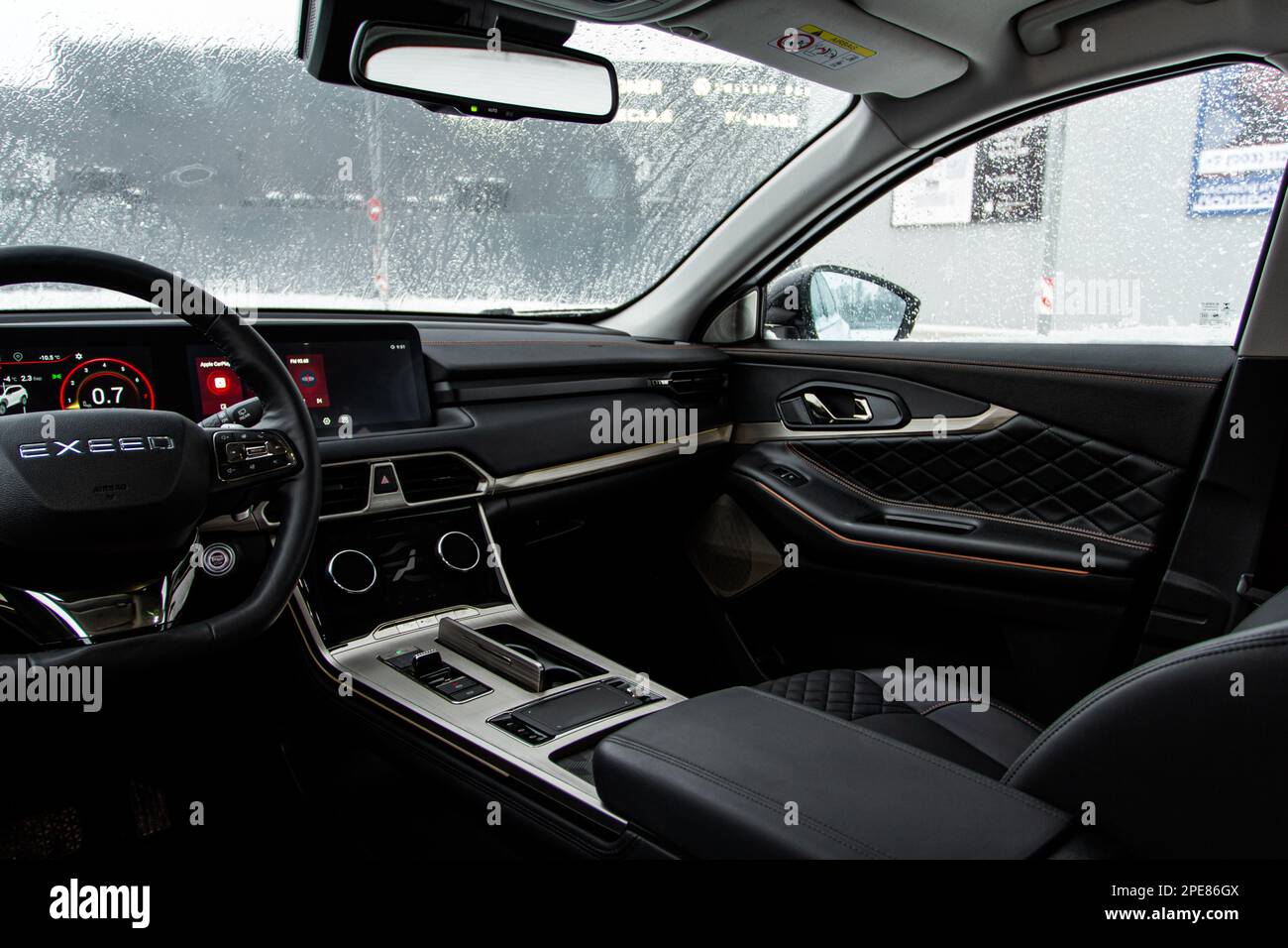 Moscow, Russia - December 25, 2021 Chery Exeed TXL car also called Vantas TX, interior view ...