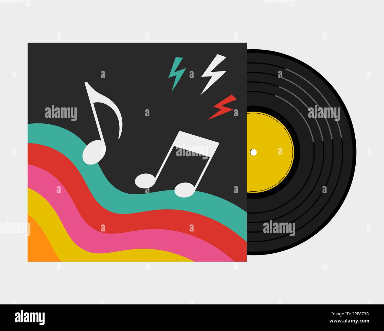 Vinyl Record With Album Cover On Package Music Retro Vintage Concept ...