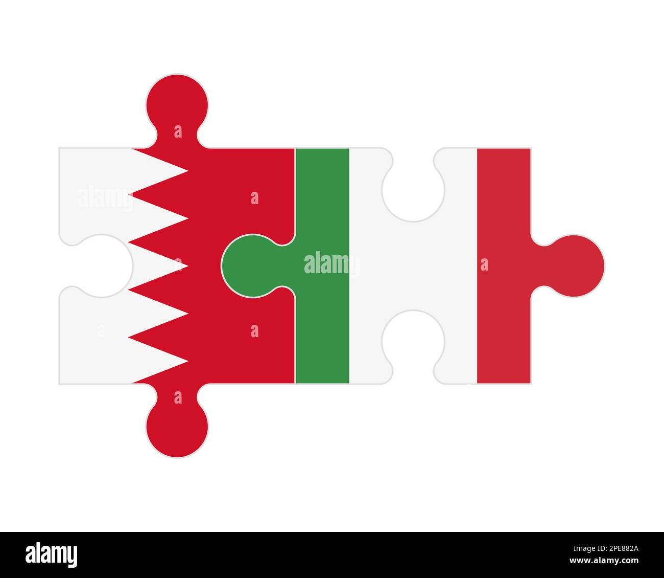 Connected puzzle of flags of Bahrain and Italy, vector Stock Vector ...