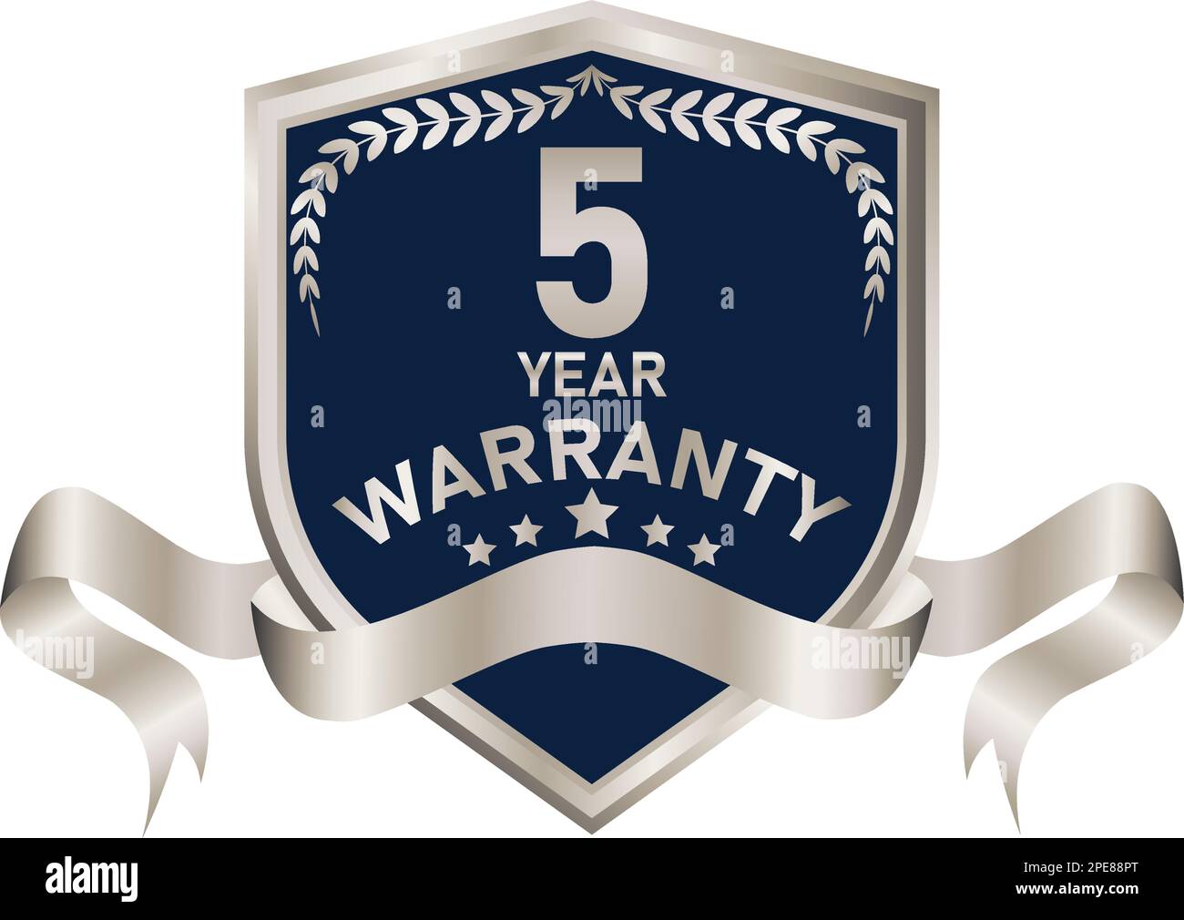 blue and silver warranty badge illustration, in premium colors, seals ...