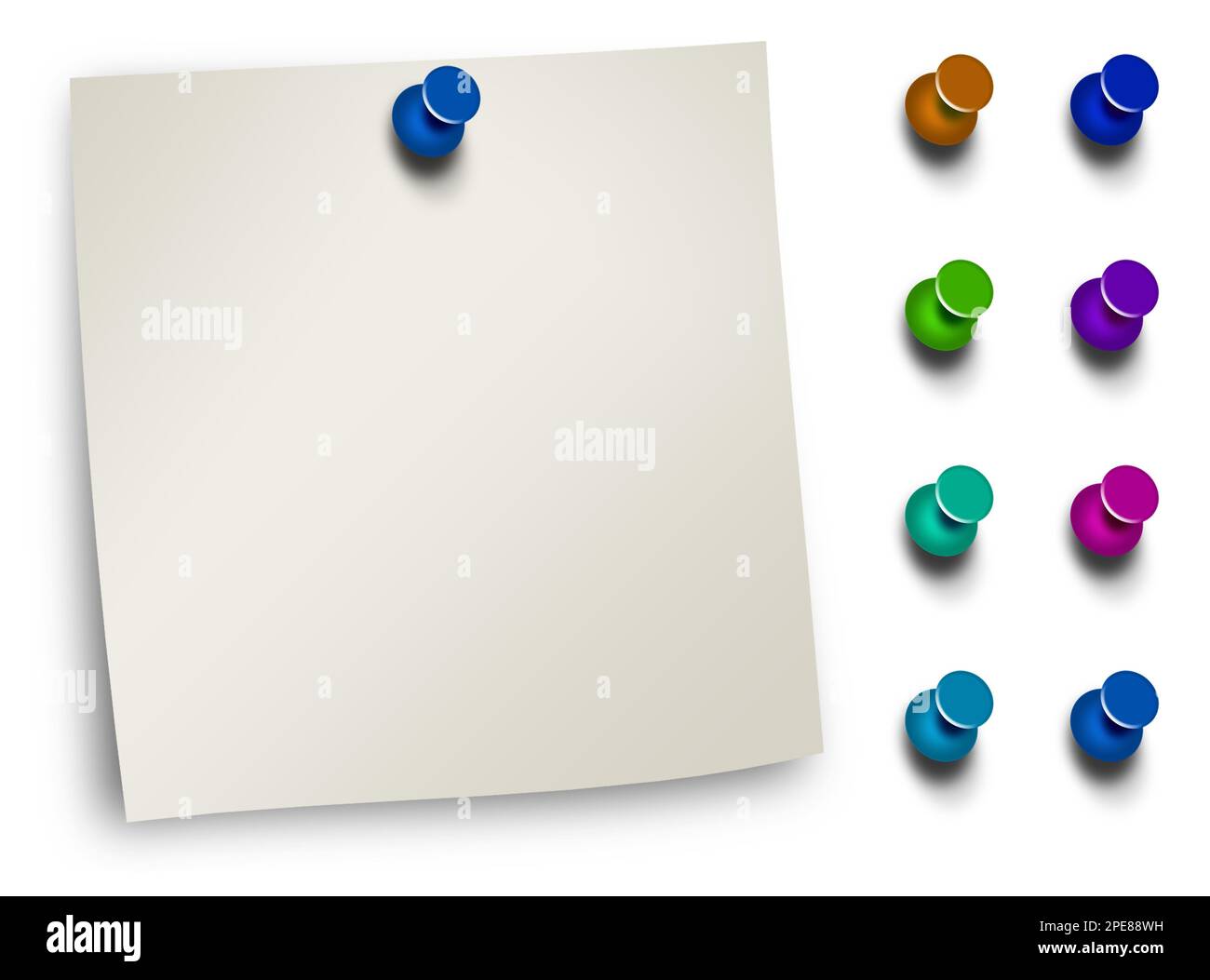 Stickie Note blank template for presentation layouts and design. 3D ...