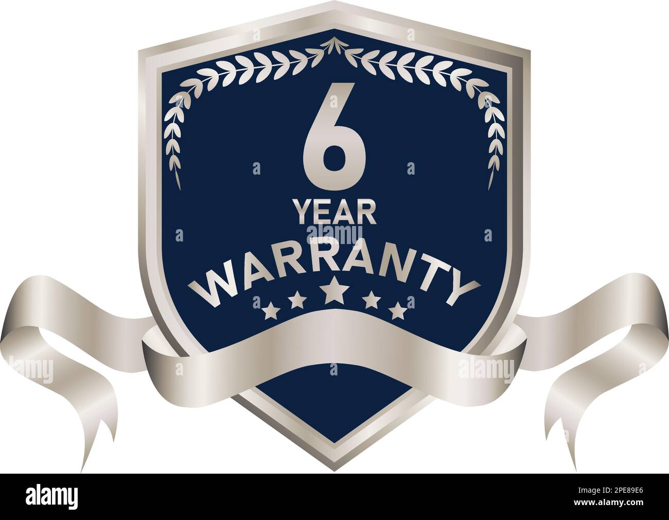 blue and silver warranty badge illustration, in premium colors, seals ...