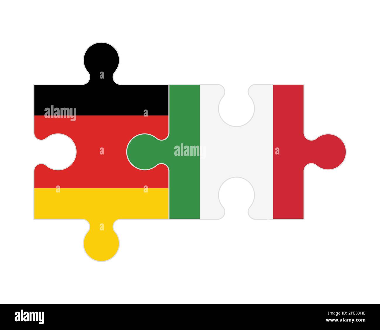 Connected puzzle of flags of Germany and Italy, vector Stock Vector ...
