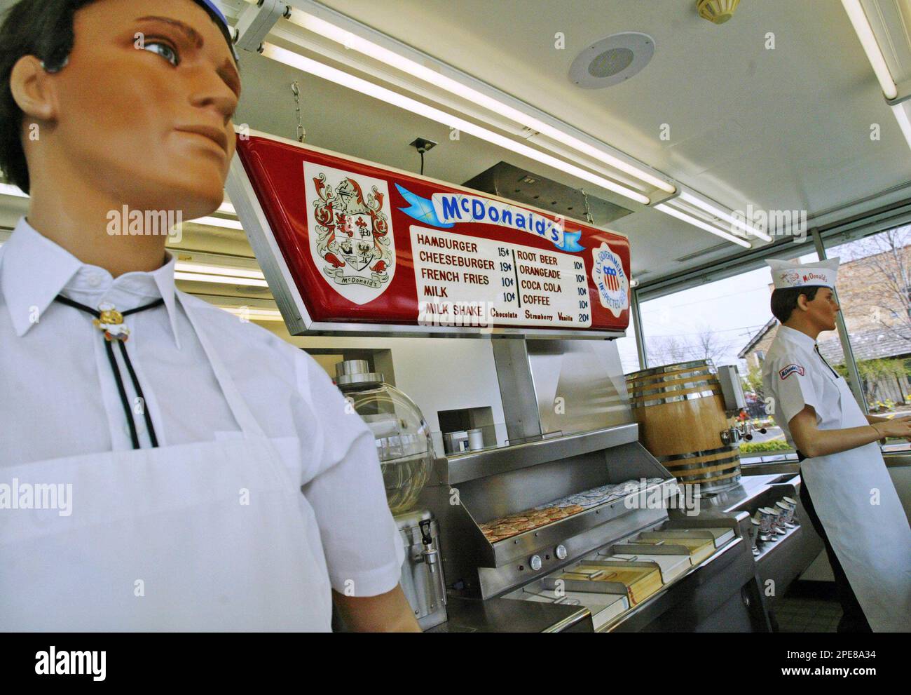 Mannequins stand in a display at the site of Ray Kroc's first McDonald ...