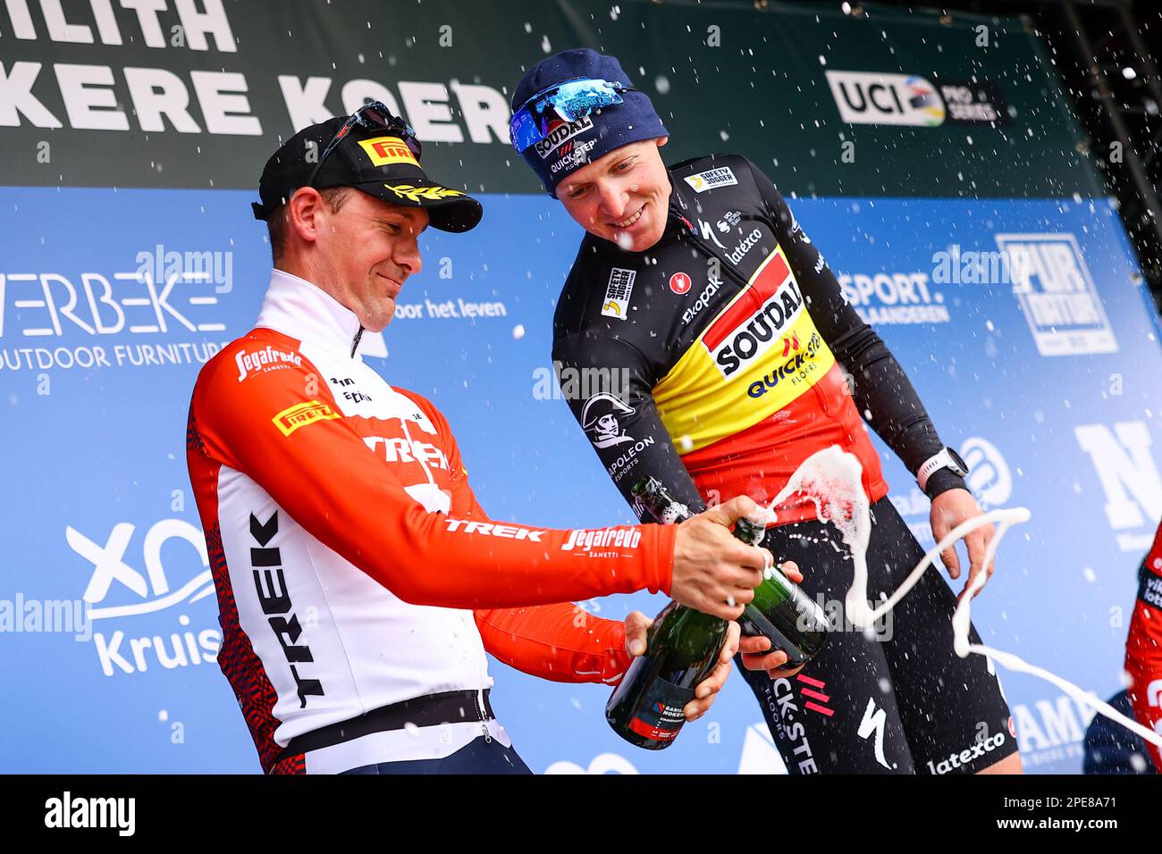 Belgian Edward Theuns of Trek-Segafredo and Belgian Tim Merlier of ...