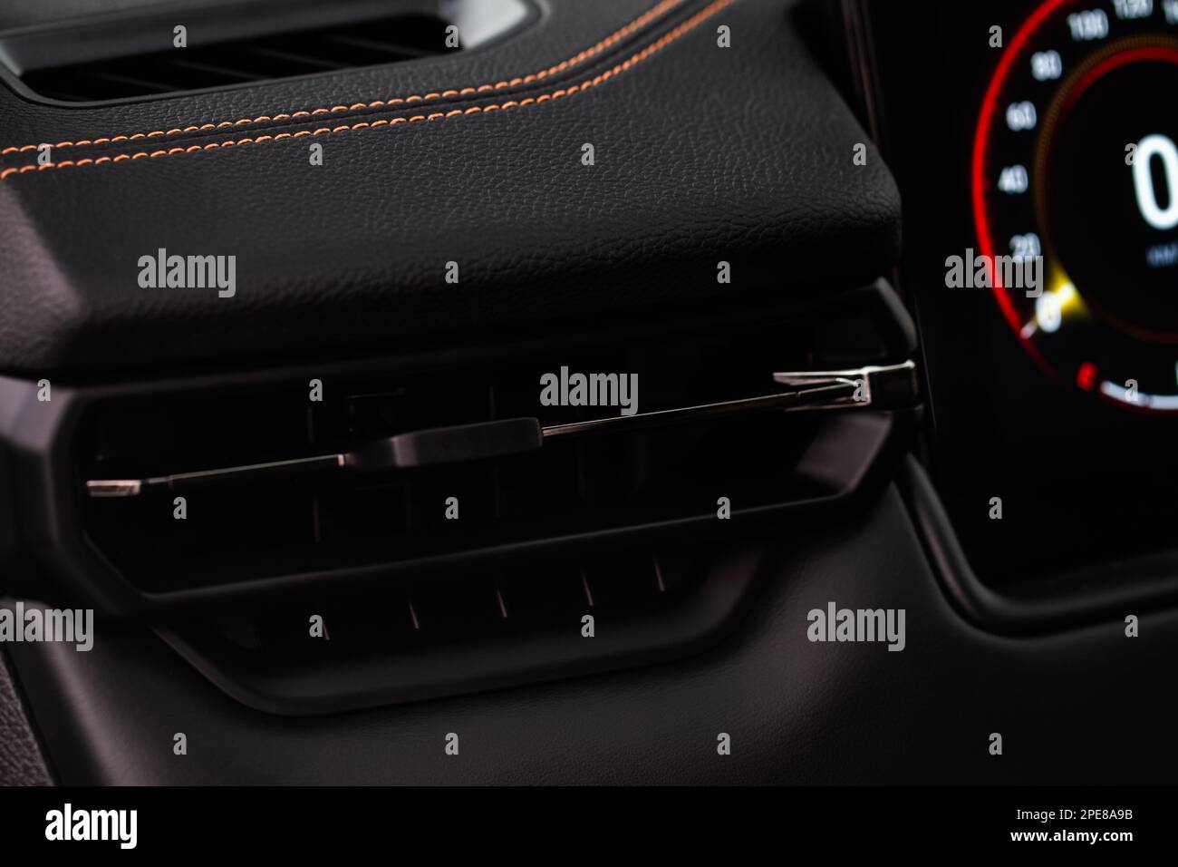 Car air conditioning close up view. The air conditioner flow inside the ...