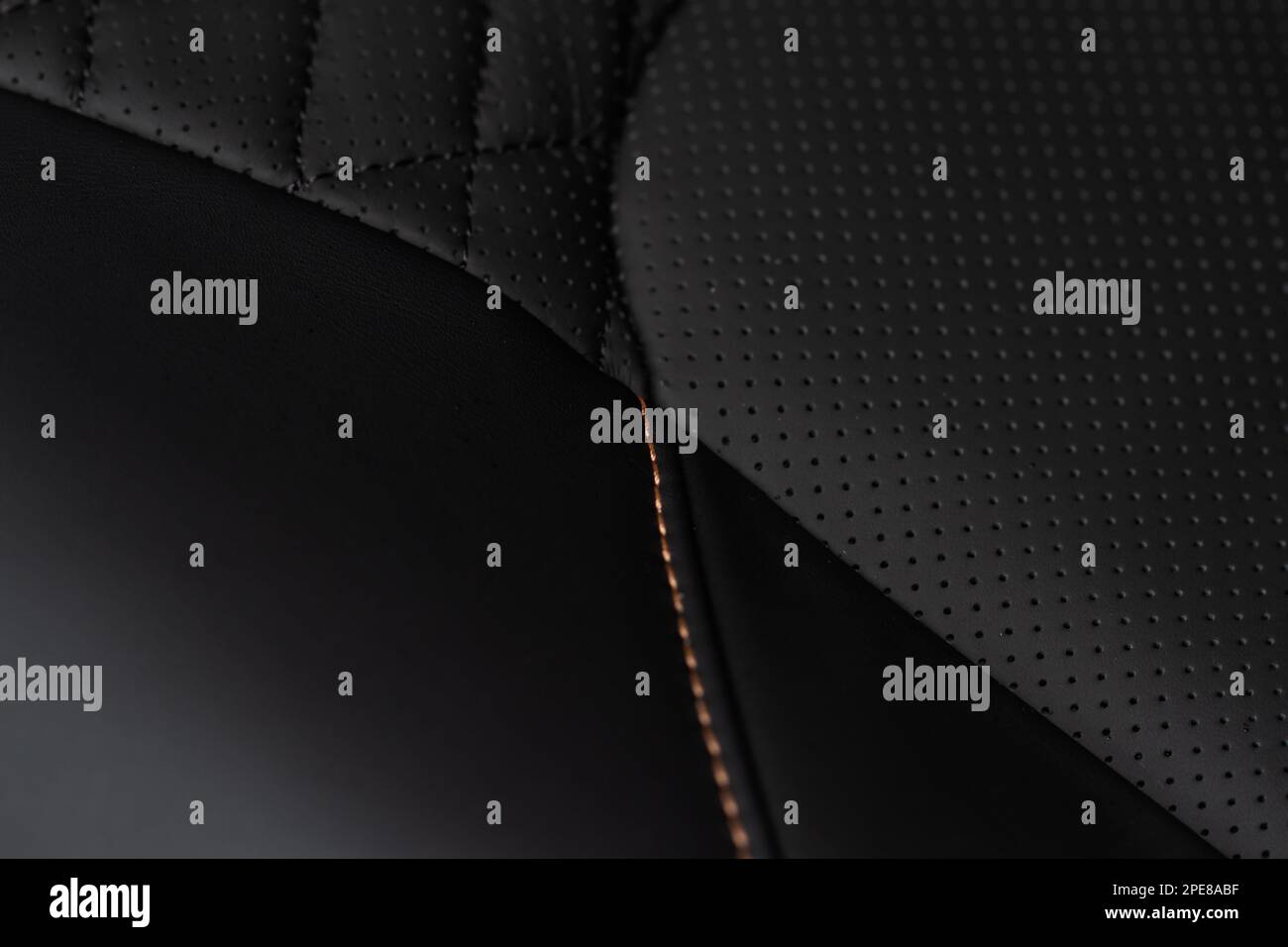 Part of leather car seat. Macro. Сar leather interior details. High ...