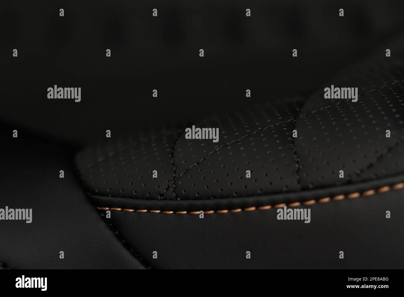 High angle view of modern car fabric seats. Close-up car seat texture ...