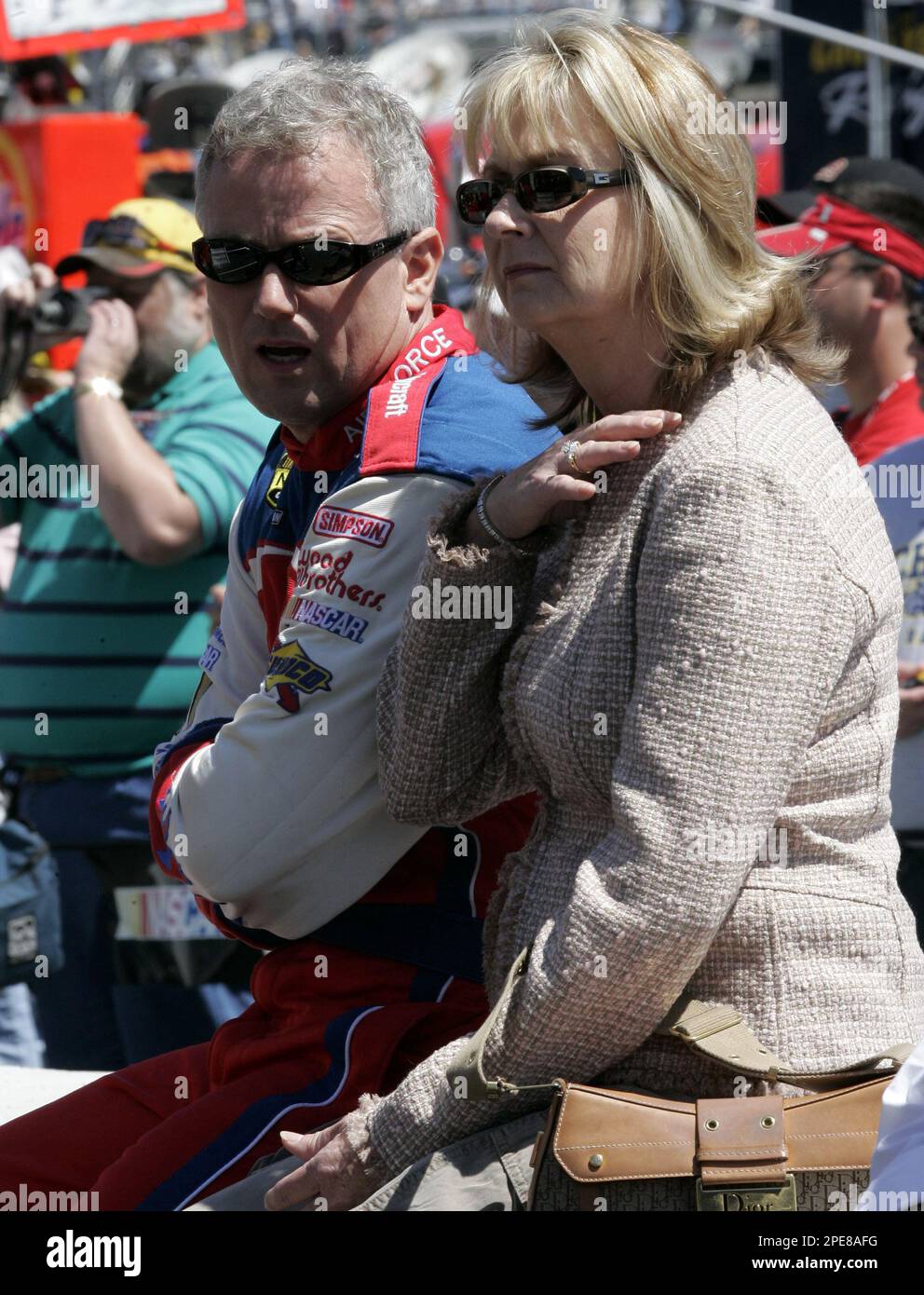 ** FOR USE WITH AUTO RACING PACKAGE ** Ricky Rudd and his wife Linda ...