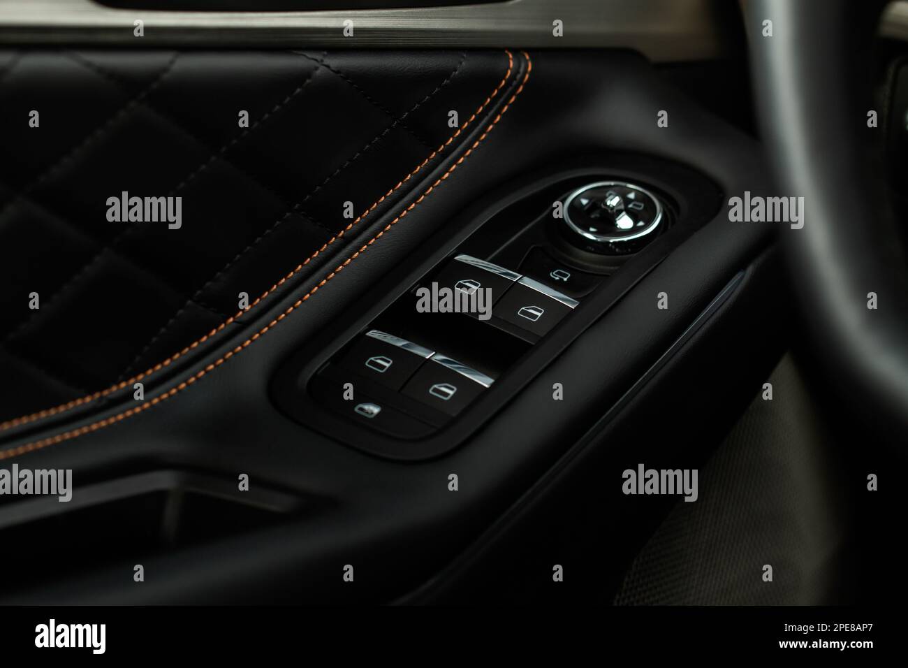 Car window control panel. Automatic power window up and down button ...