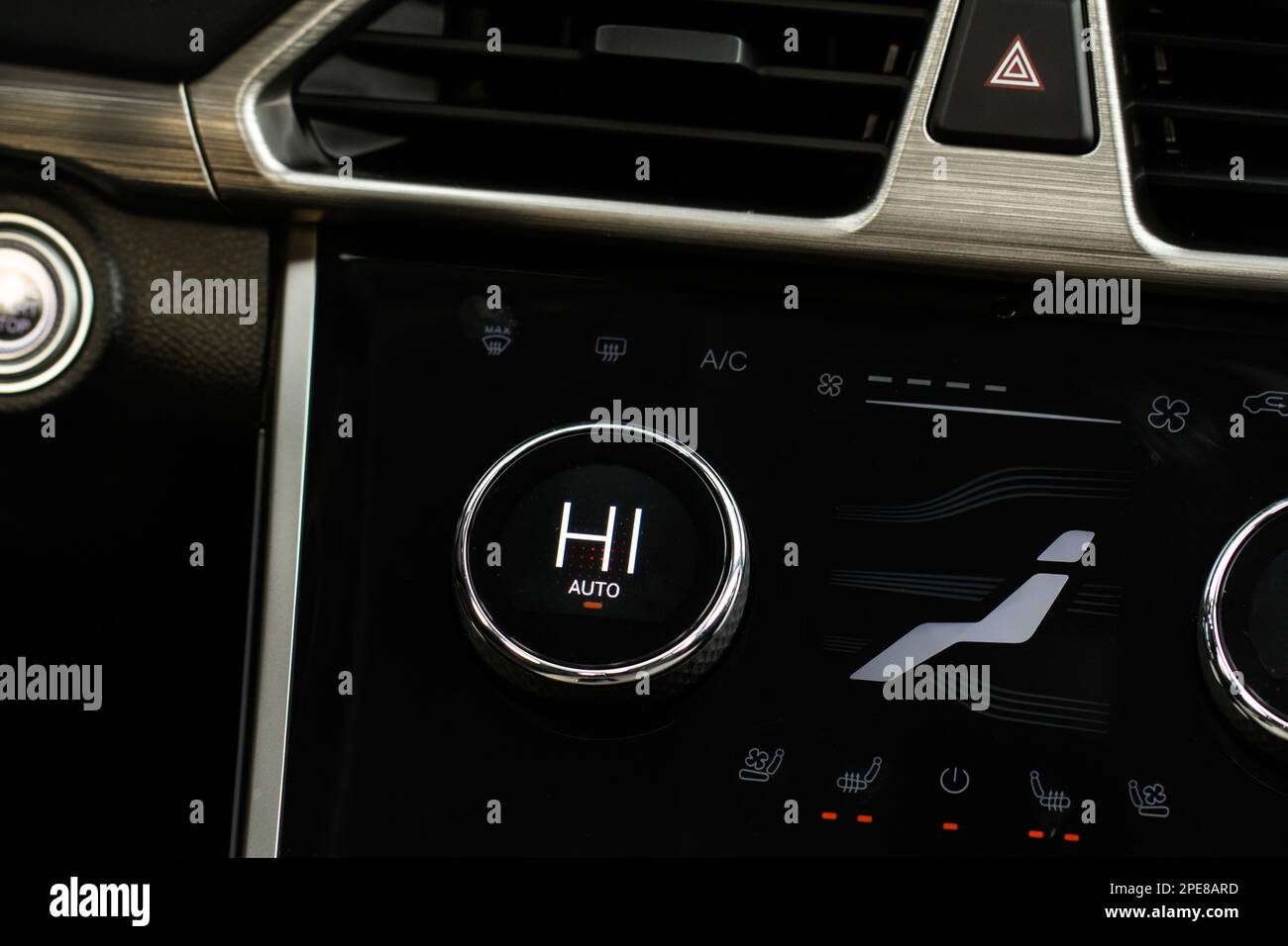 Modern car digital automatic climate control system. Car air ...