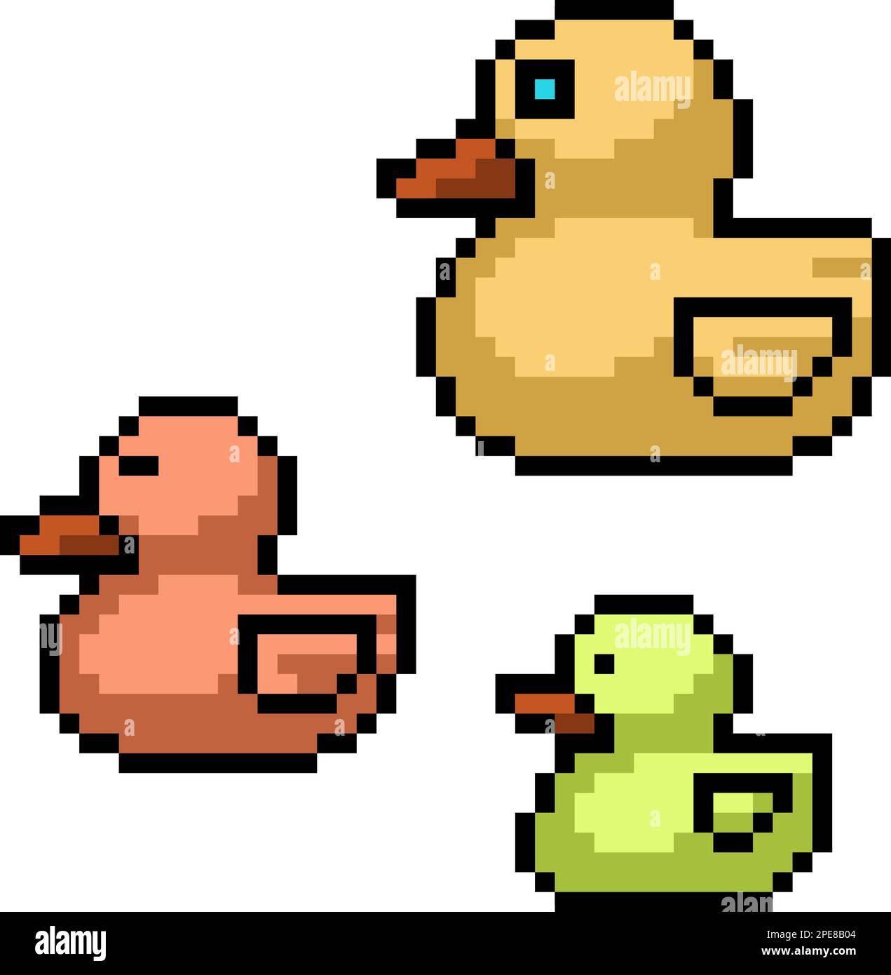 Pixel Art Of Plastic Duck Toy Stock Vector Image And Art Alamy