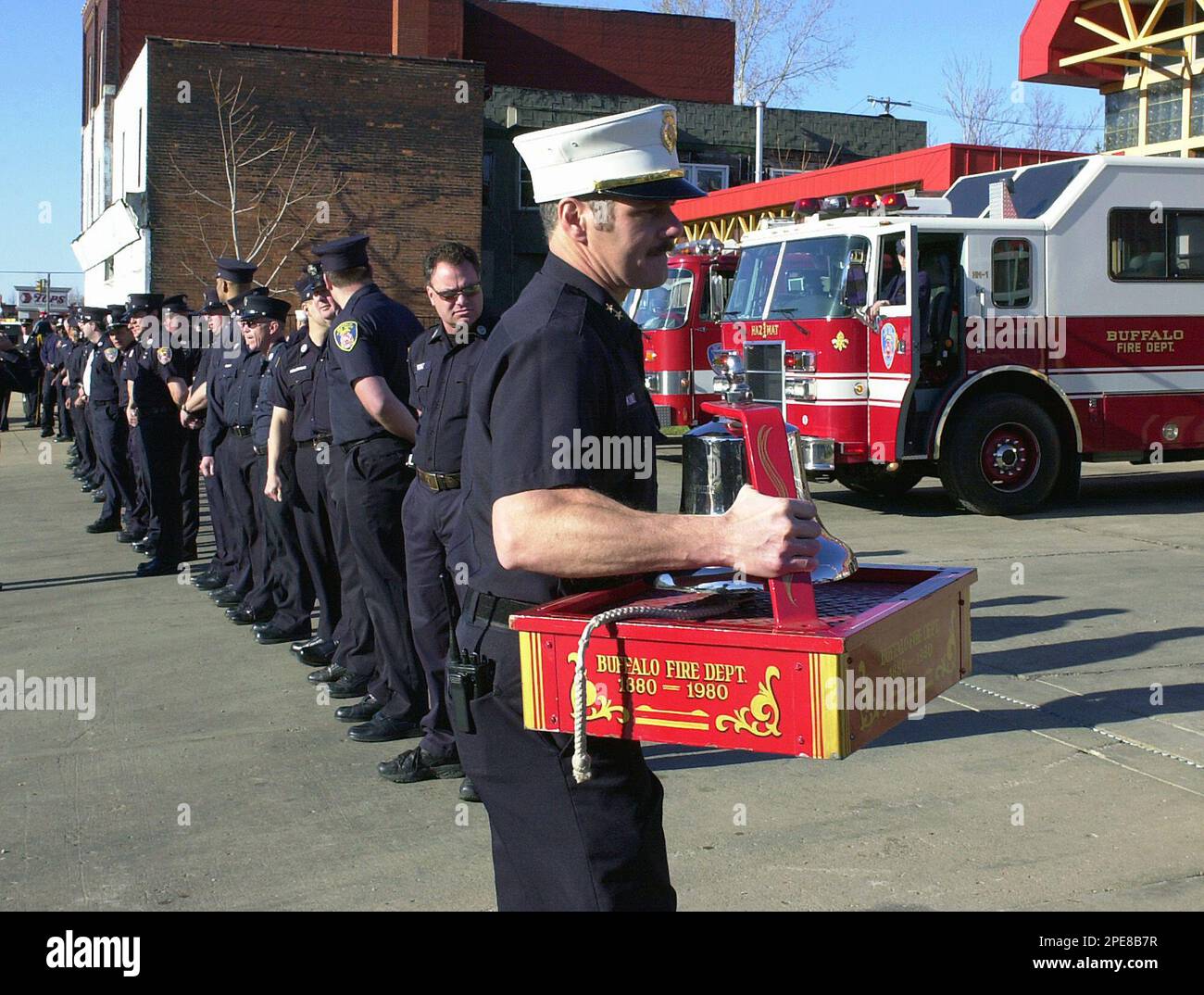 Buffalo Fire Department personnel line-up as an unidentified ...