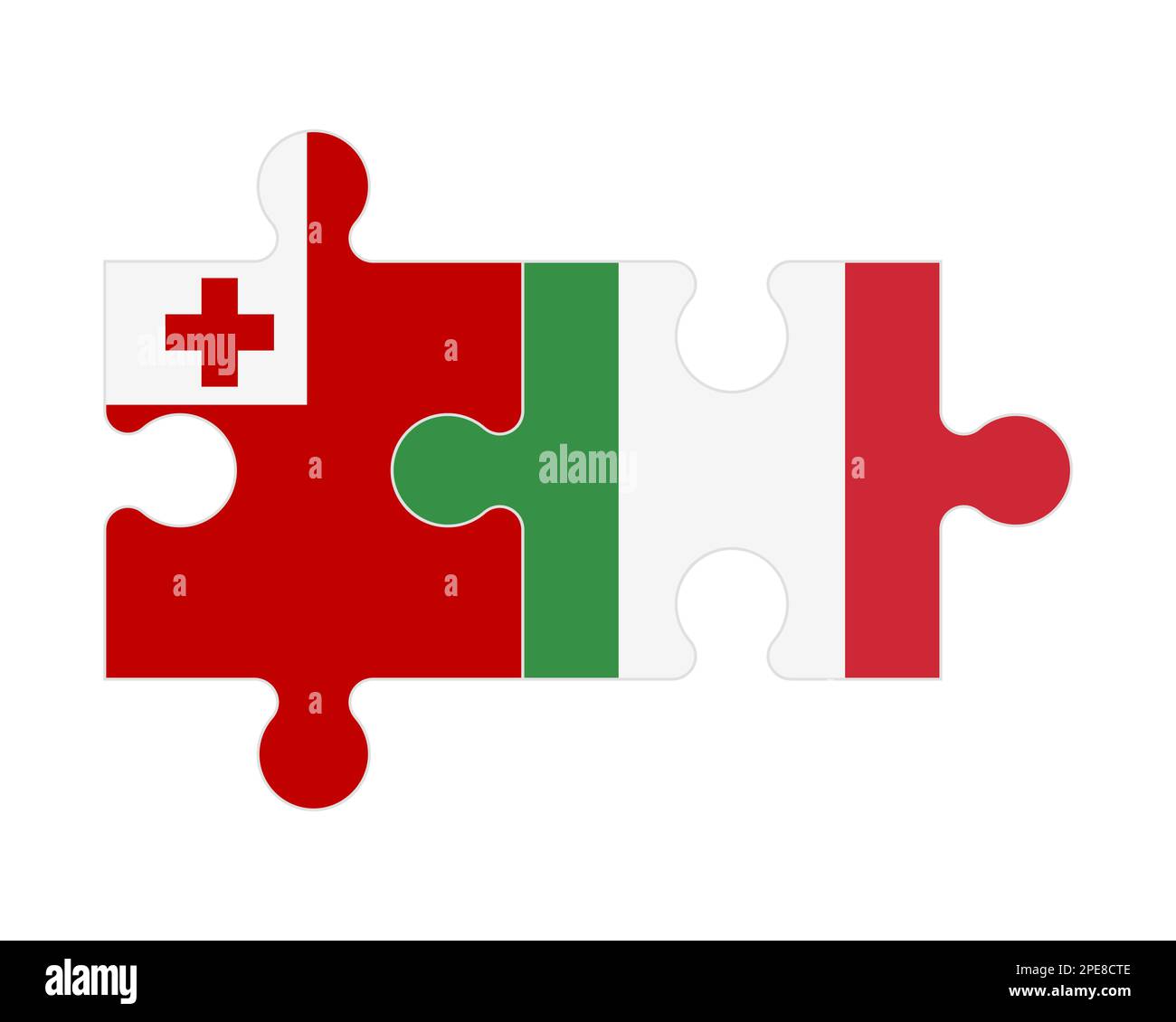 Connected puzzle of flags of Tonga and Italy, vector Stock Vector Image ...