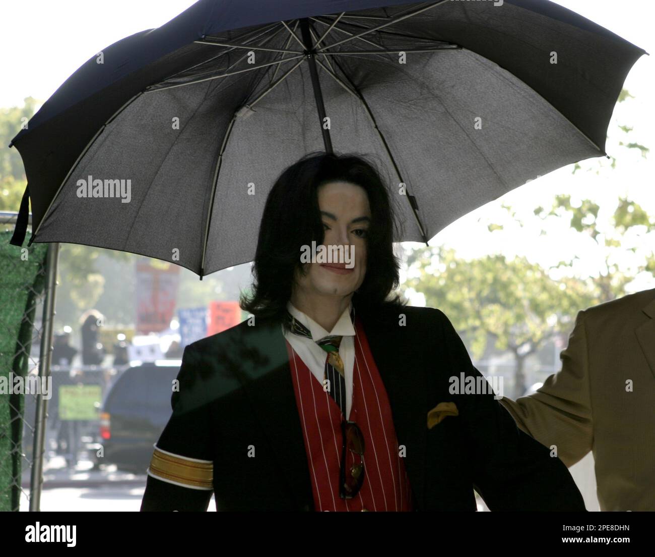 Michael Jackson arrives to the Santa Maria courthouse April 11, 2005 in ...