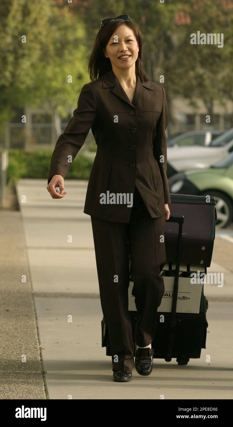 Defense attorney Susan Yu arrives to the Santa Maria courthouse April ...