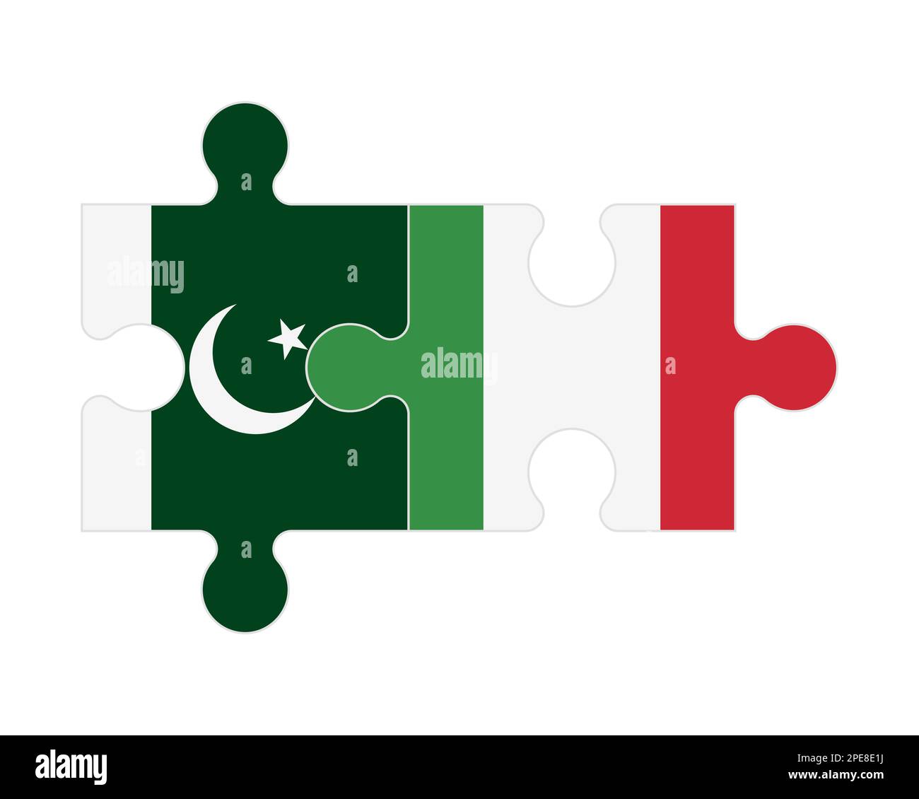 Connected puzzle of flags of Pakistan and Italy, vector Stock Vector ...