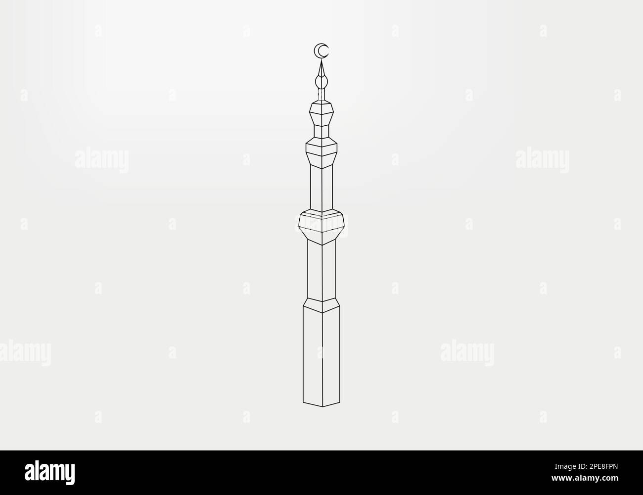 Vector icon of a Mosque Minaret with a crescent Stock Vector Image ...