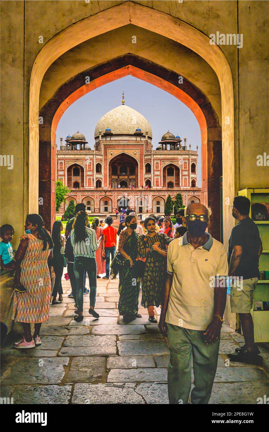 Entrance to the Humayun Tomb complex, in Delhi, through the large Arab ...