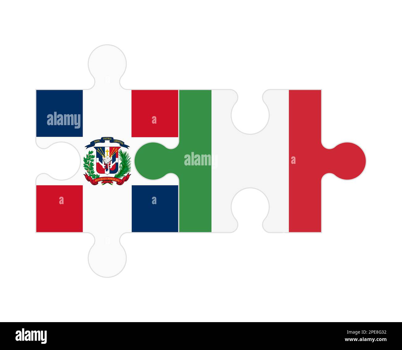 Connected puzzle of flags of Dominican Republic and Italy, vector Stock ...