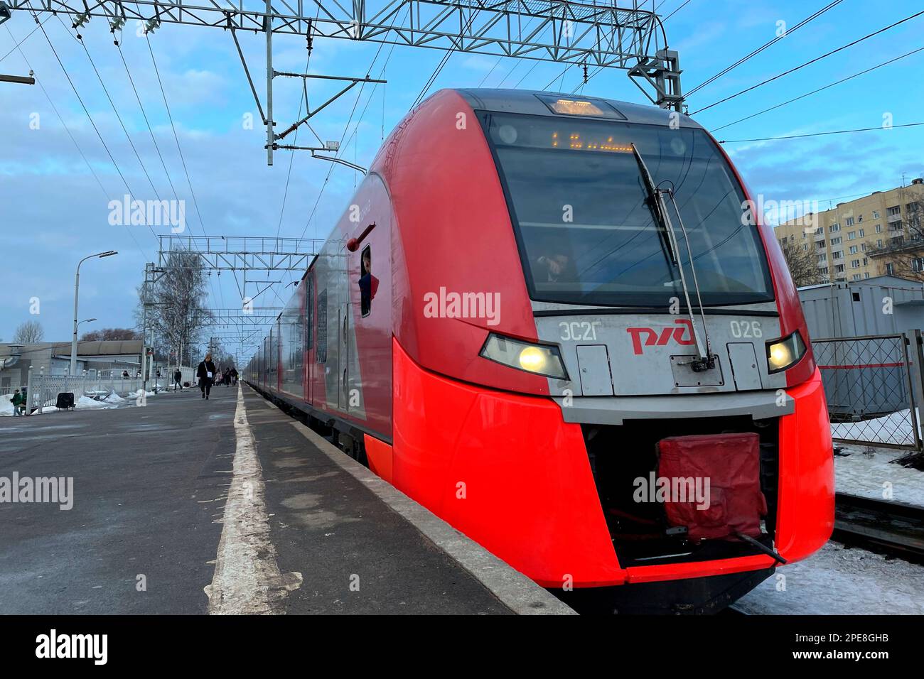 Russian Federation. Saint-Petersburg. March. Russian Railways, Udelnaya ...