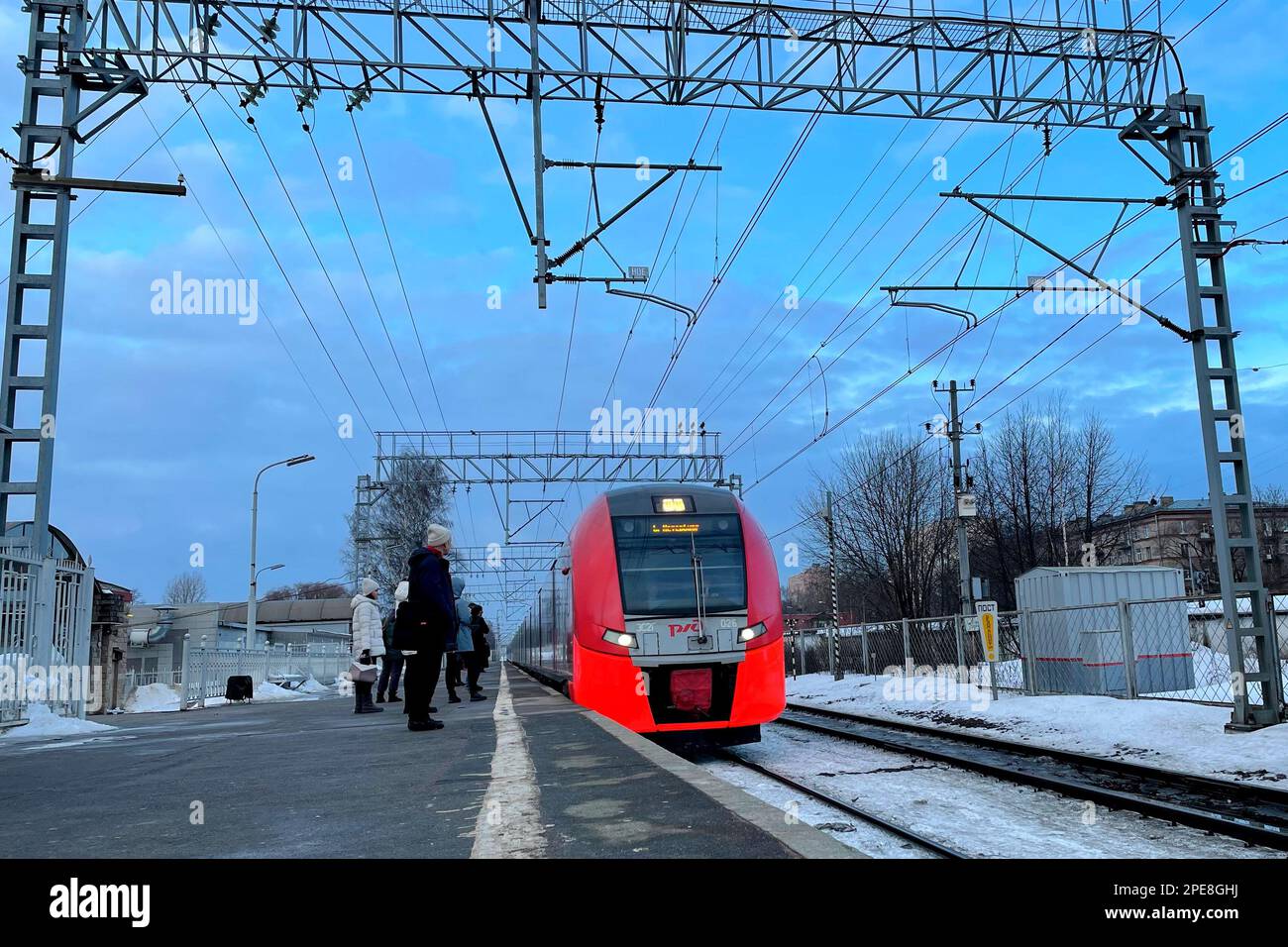 Russian Federation. Saint-Petersburg. March. Russian Railways, Udelnaya ...