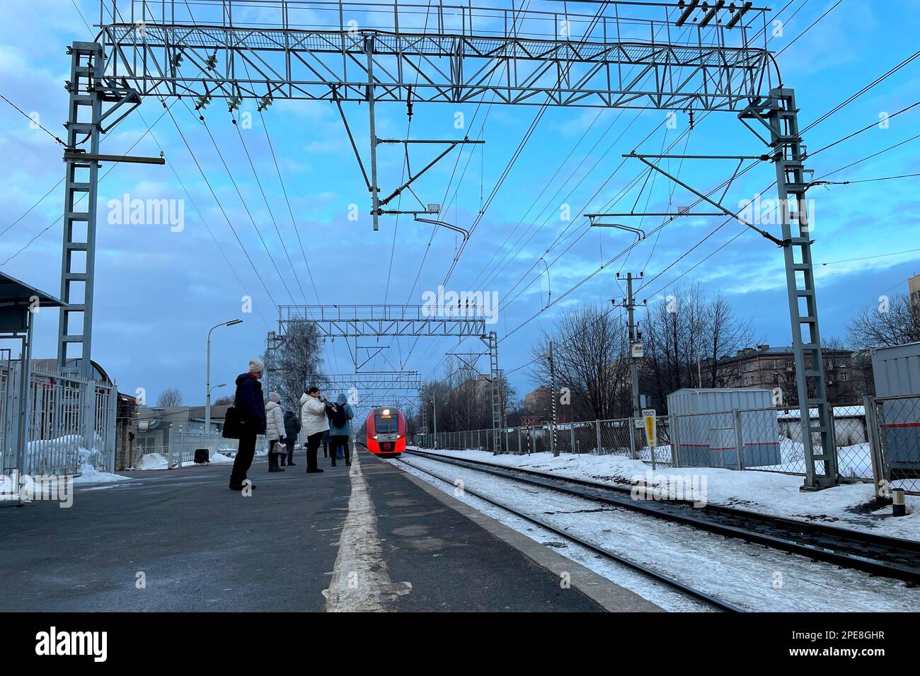 Russian Federation. Saint-Petersburg. March. Russian Railways, Udelnaya ...