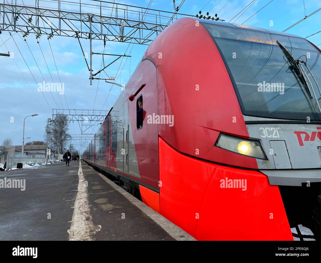 Russian Federation. Saint-Petersburg. March. Russian Railways, Udelnaya ...