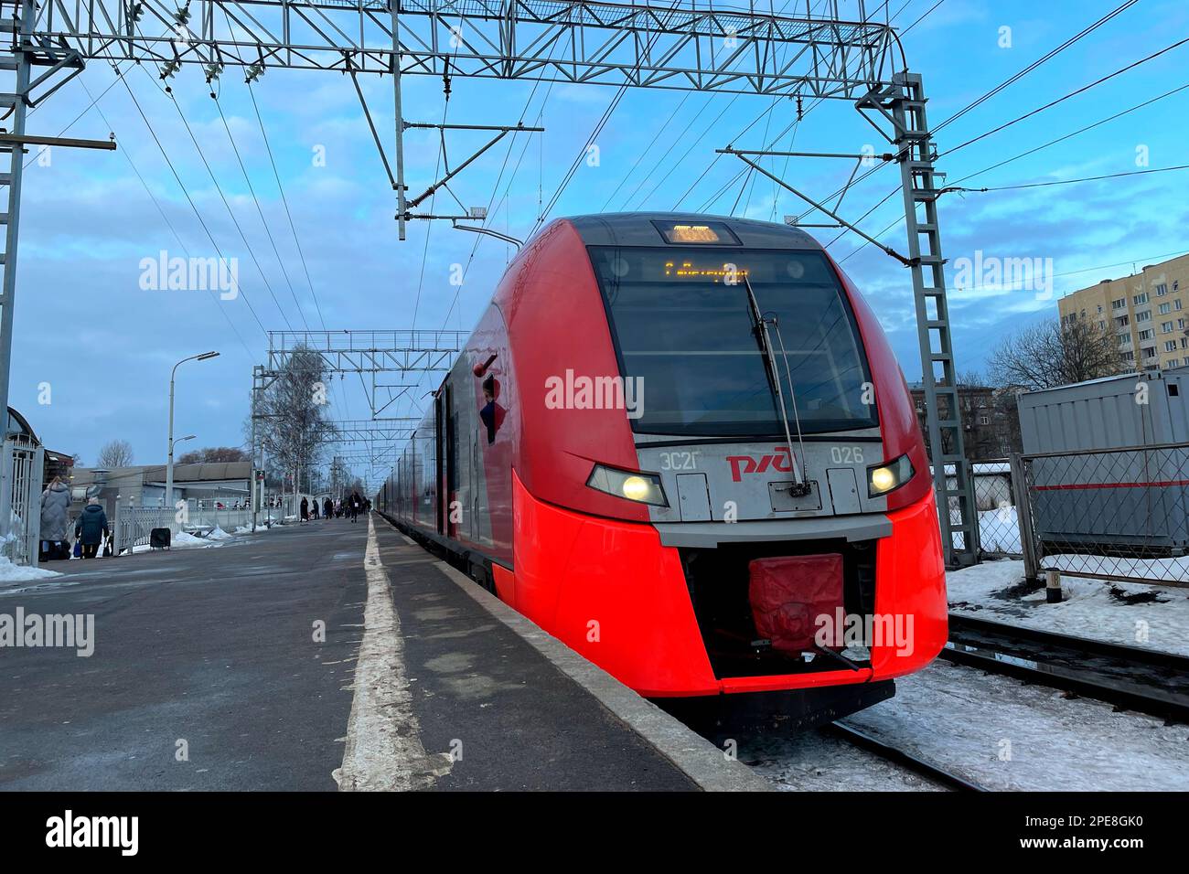 Russian Federation. Saint-Petersburg. March. Russian Railways, Udelnaya ...