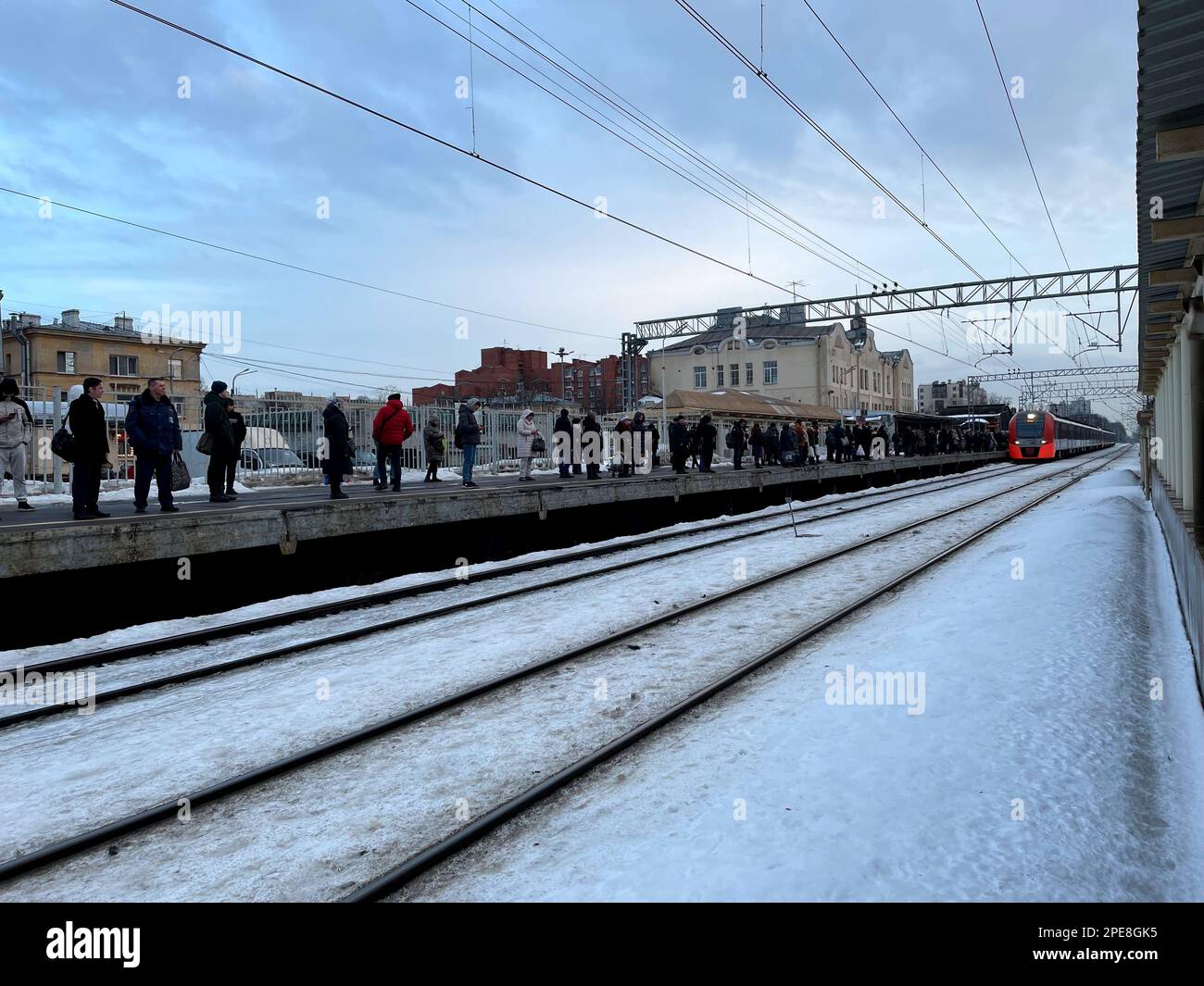 Russian Federation. Saint-Petersburg. March. Russian Railways, Udelnaya ...