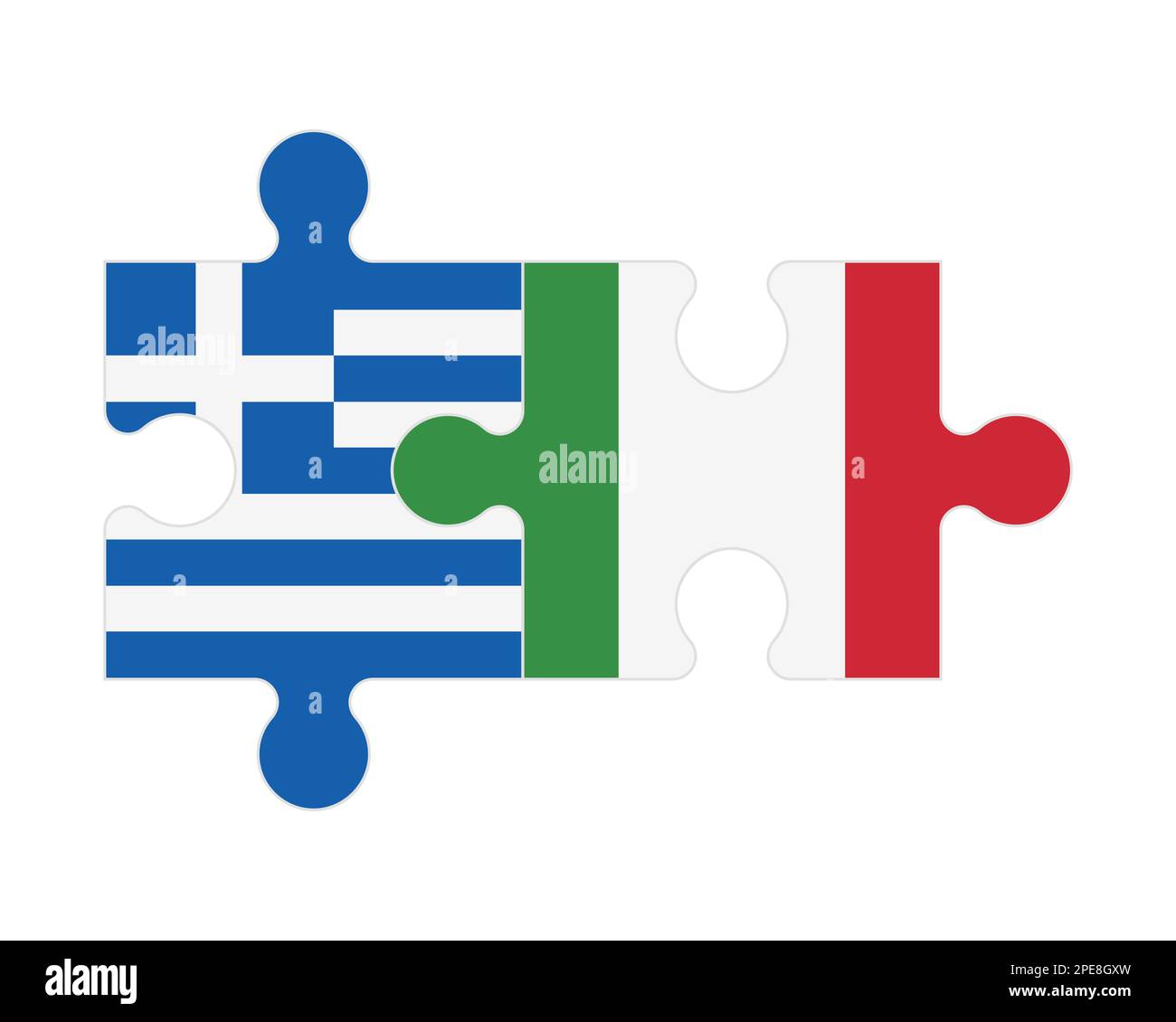 Connected puzzle of flags of Greece and Italy, vector Stock Vector ...