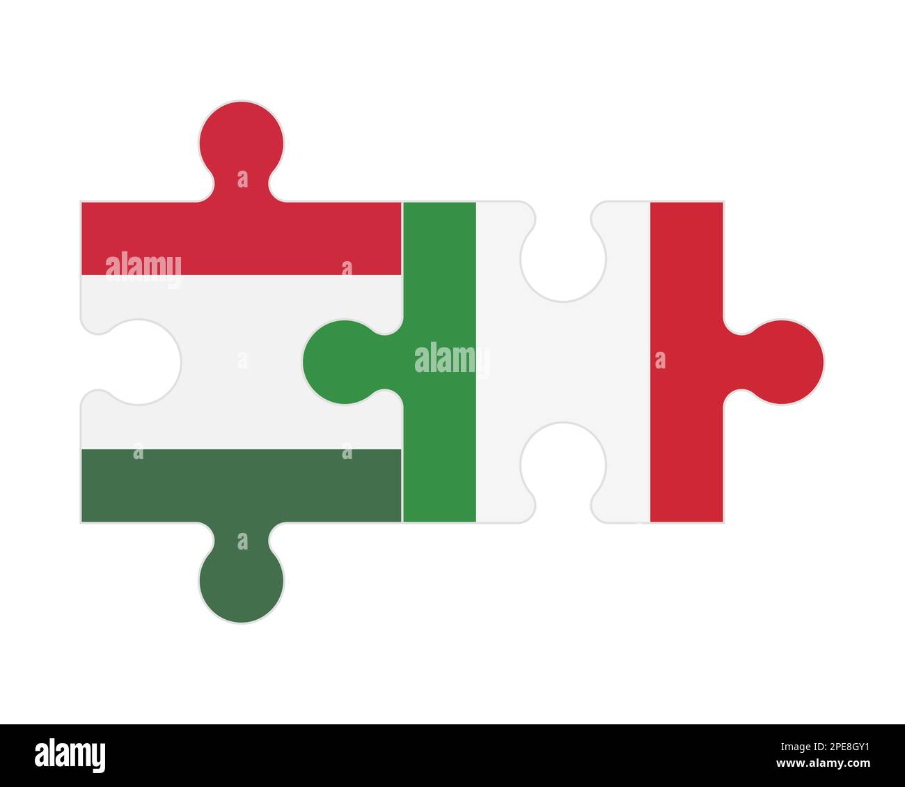 Connected puzzle of flags of Hungary and Italy, vector Stock Vector ...