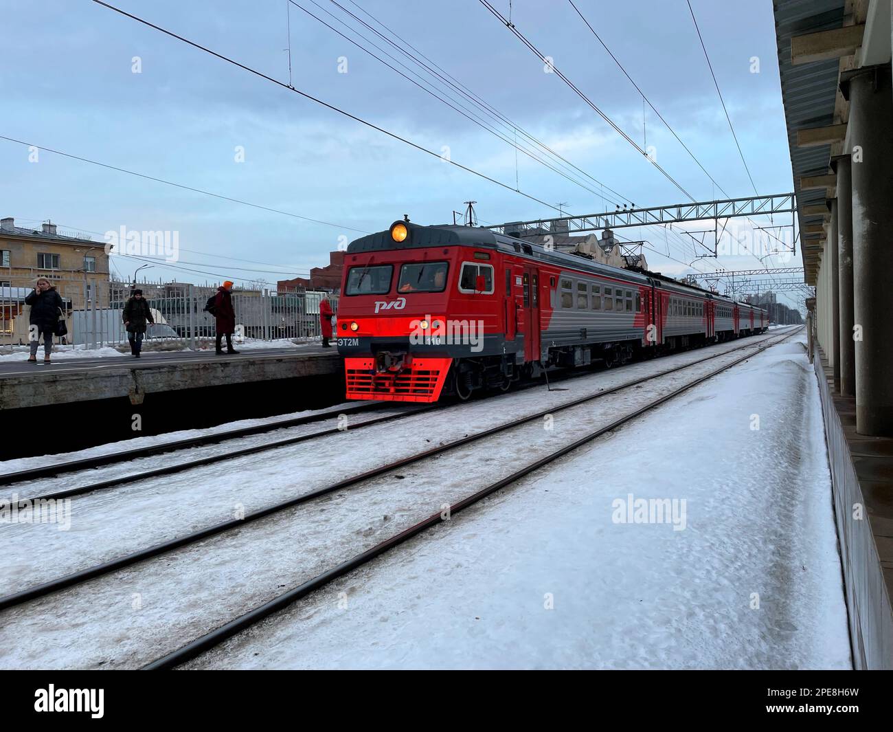 Russian Federation. Saint-Petersburg. March. Russian Railways, Udelnaya ...