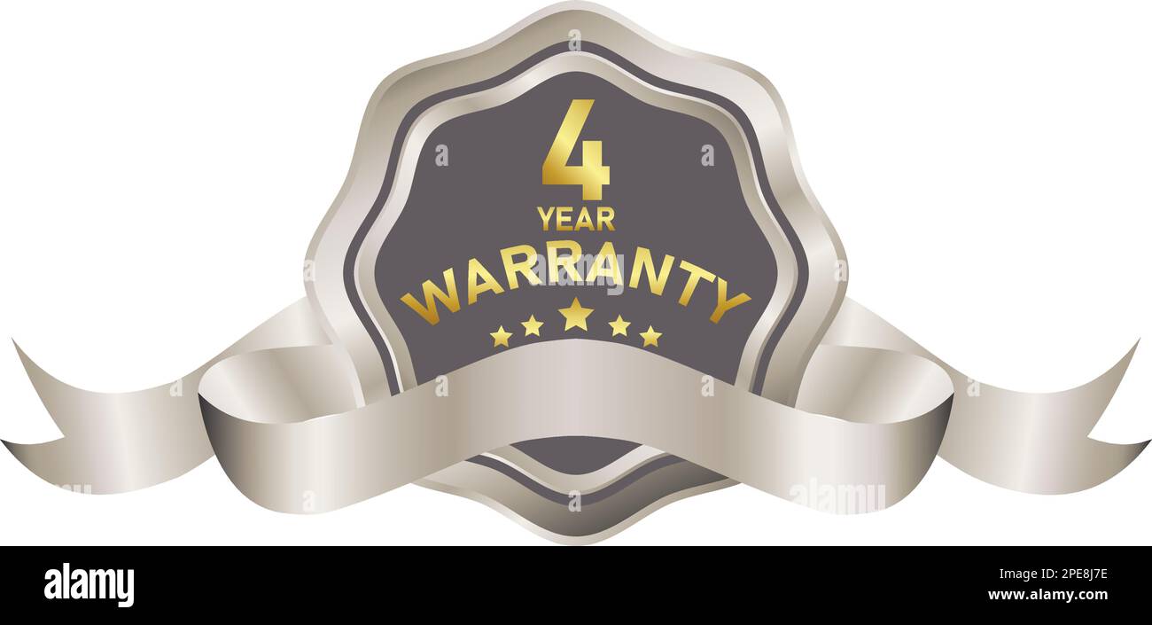 warranty badge illustration in gold silver color, in premium colors ...