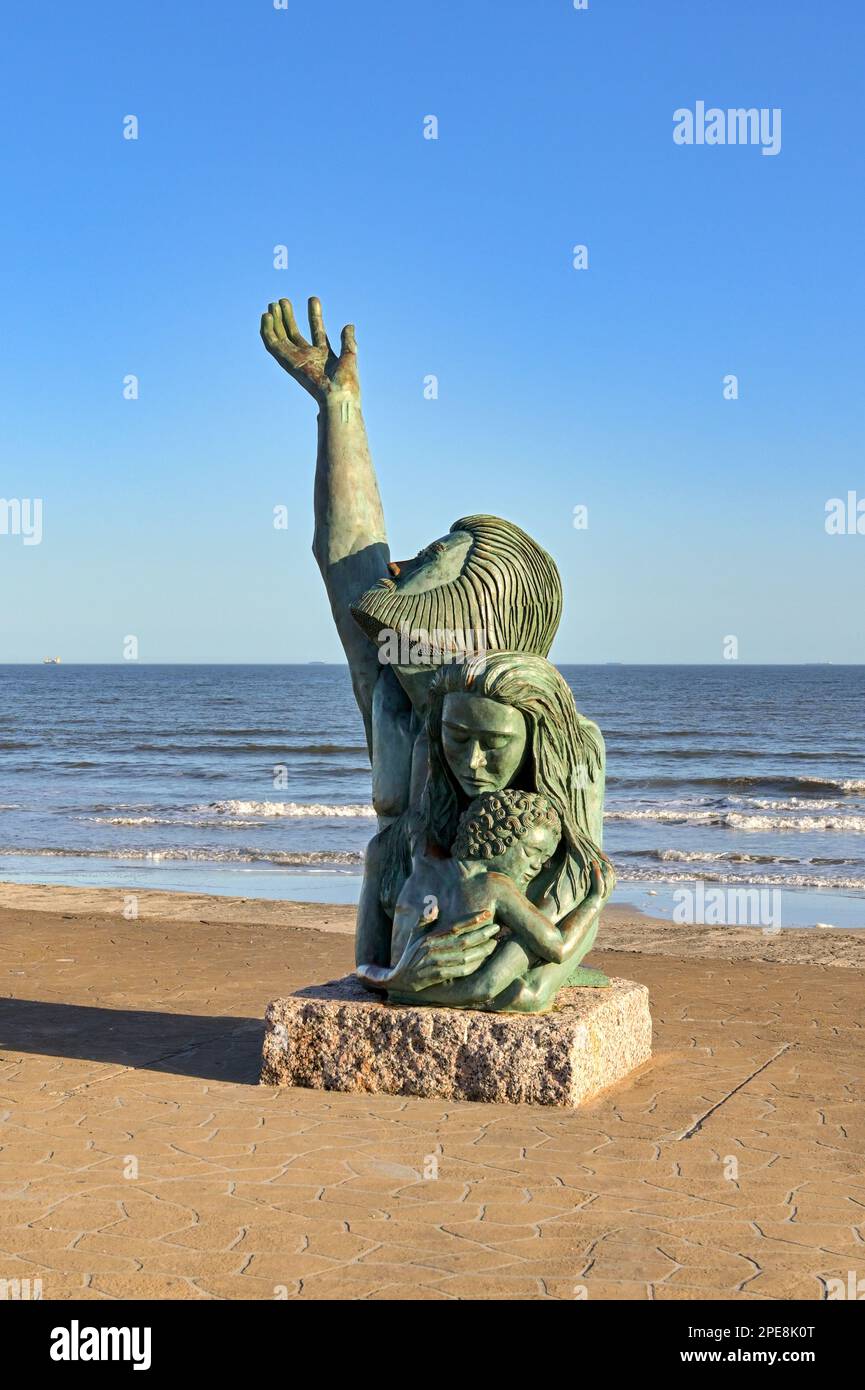 Galveston, Texas, USA - February 2023: Public art memorial sculpture ...