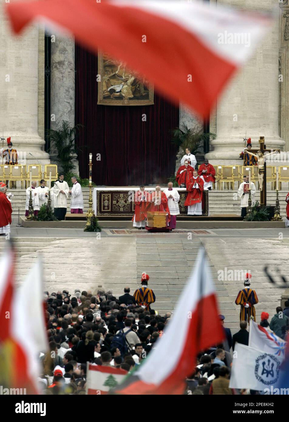 German Cardinal Joseph Ratzinger conducts a funeral mass over the ...