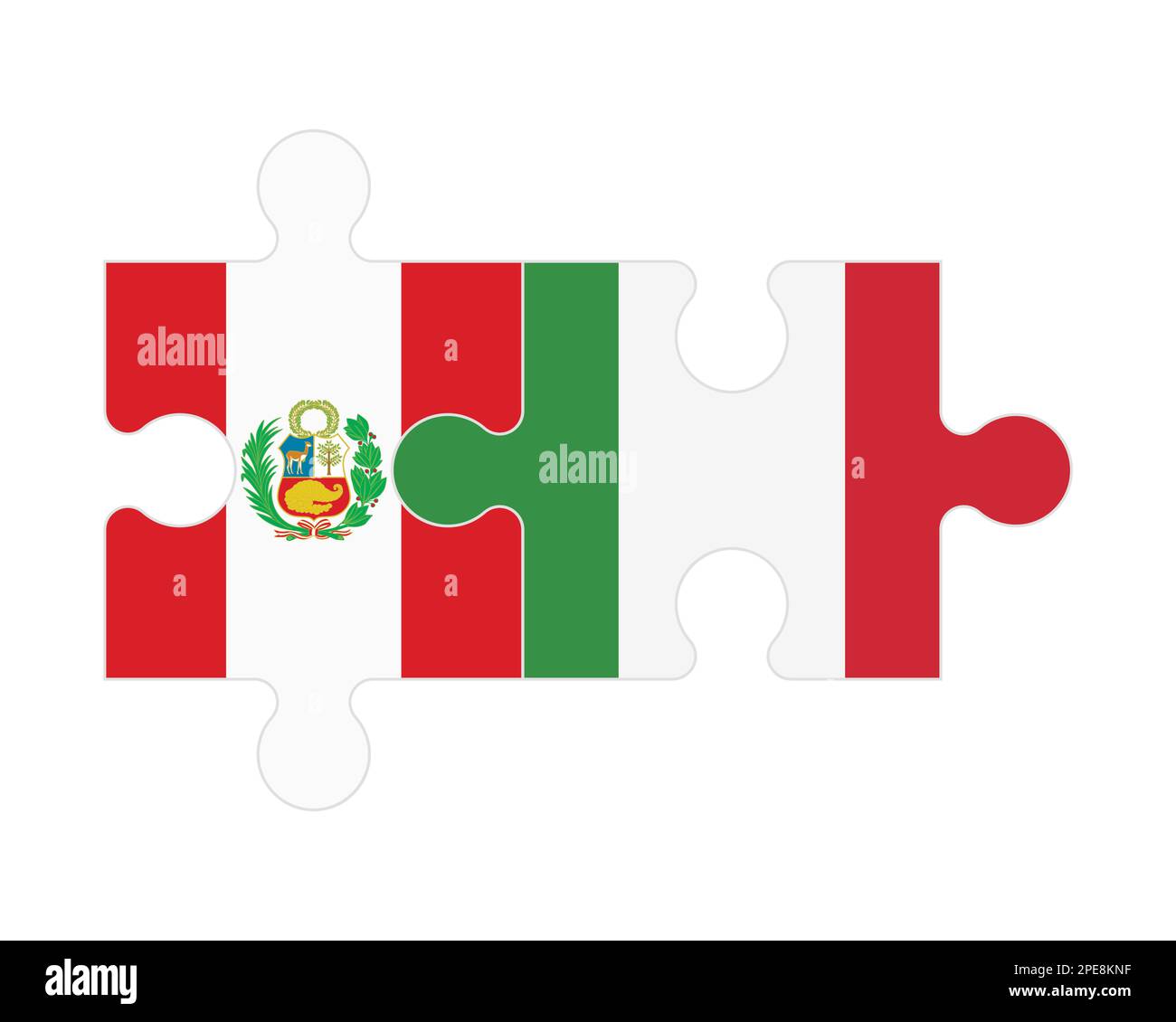 Connected puzzle of flags of Peru and Italy, vector Stock Vector Image ...