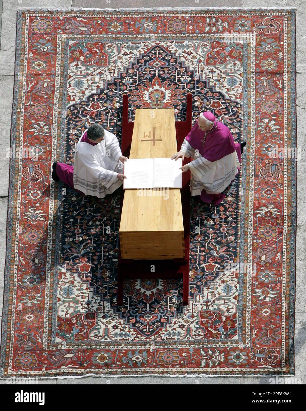 Master of the liturgical ceremonies archbishop Piero Marini, right ...