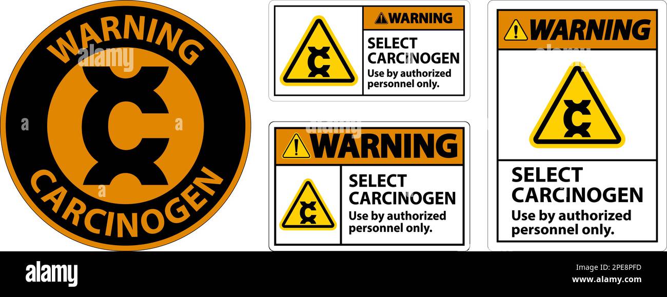 Warning Select Carcinogen Label On White Background Stock Vector Image ...