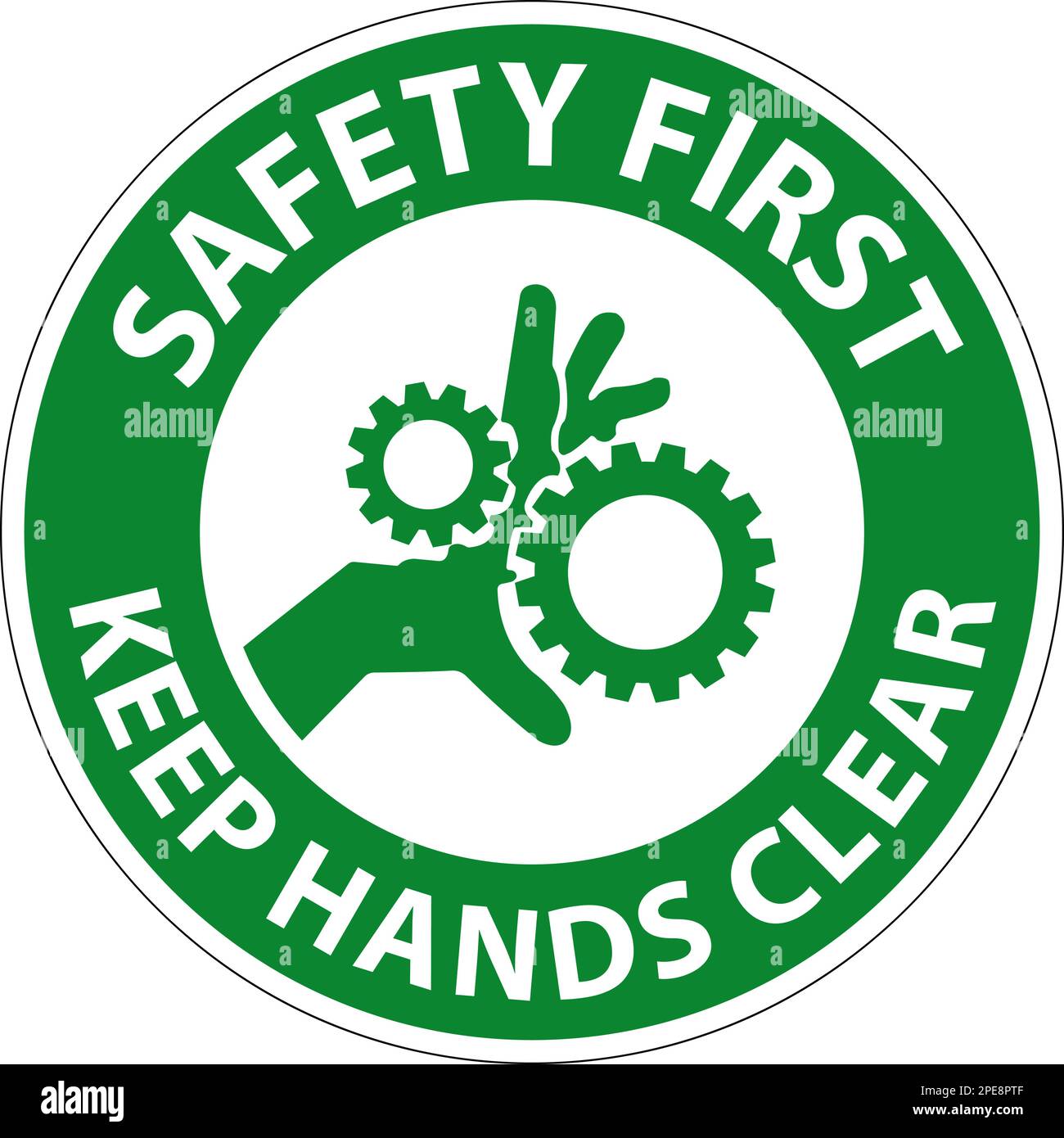 Safety First Keep Hands Clear On White Background Stock Vector Image ...