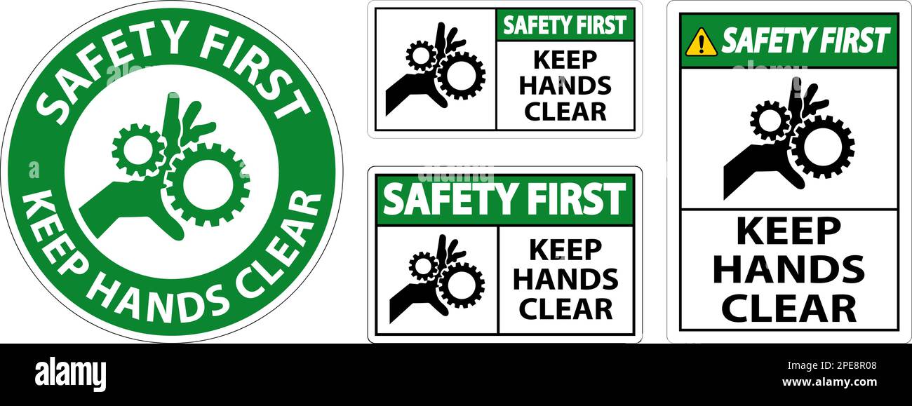 Safety First Keep Hands Clear On White Background Stock Vector Image ...