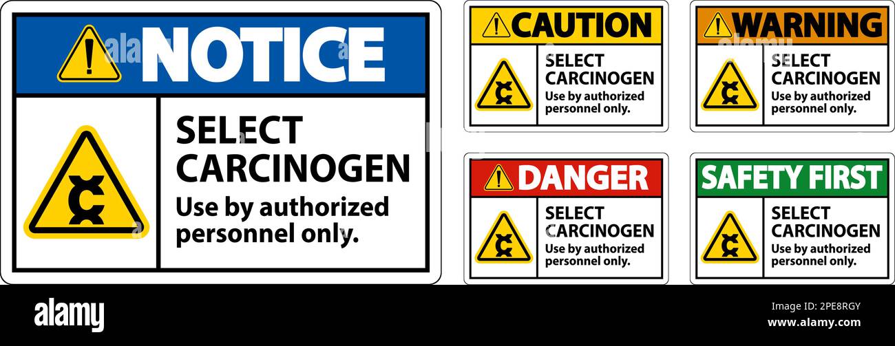 Caution Select Carcinogen Label On White Background Stock Vector Image ...